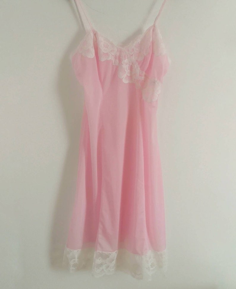 Vintage Pink and Baby Blue Lace Slip Dresses - Etsy