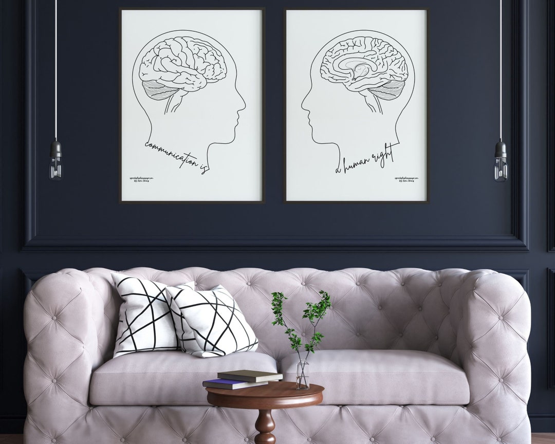 Neuro Brain Silhouette Art Prints | SLP Office Decor (digital Download ...
