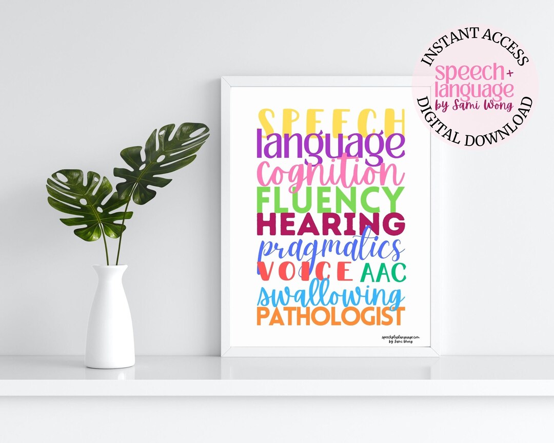 SLP Scope of Practice Rainbow Poster | Wall Art Therapy Office Room ...
