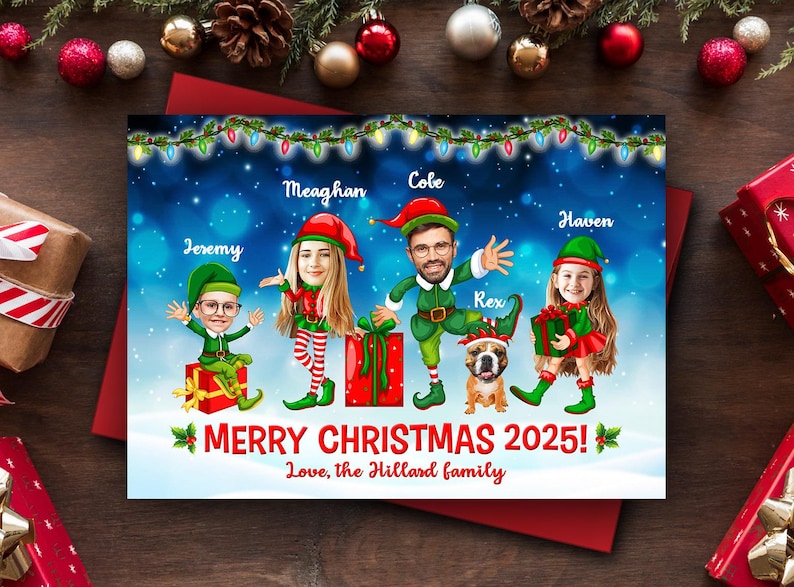 Funny Corporate Christmas Card With Employees Like Elves - Etsy