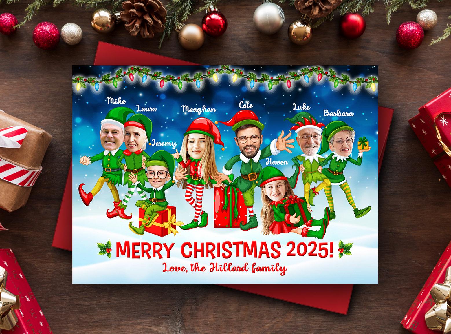 Funny Corporate Christmas Card With Employees Like Elves - Etsy