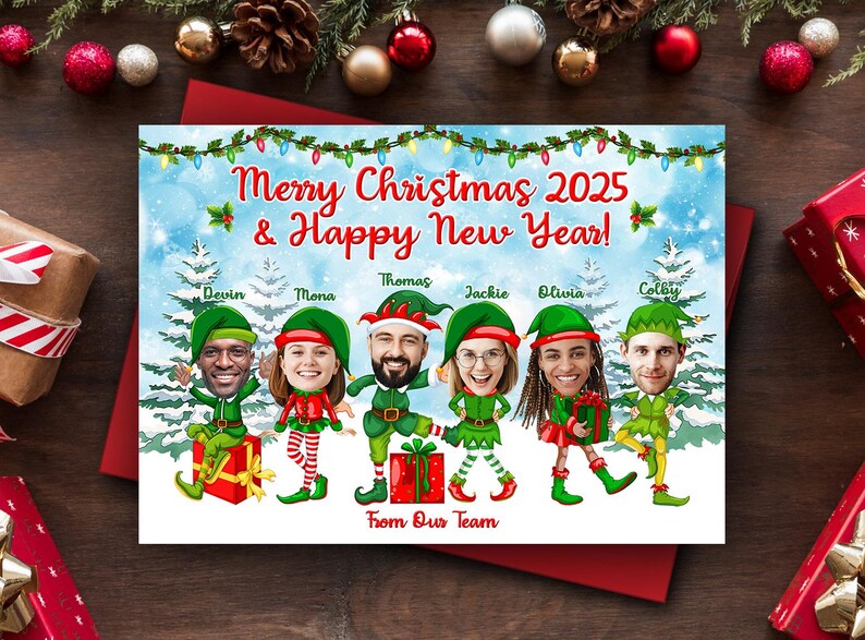 Funny Elves Corporate Christmas Card 2025 (digital File) - Etsy