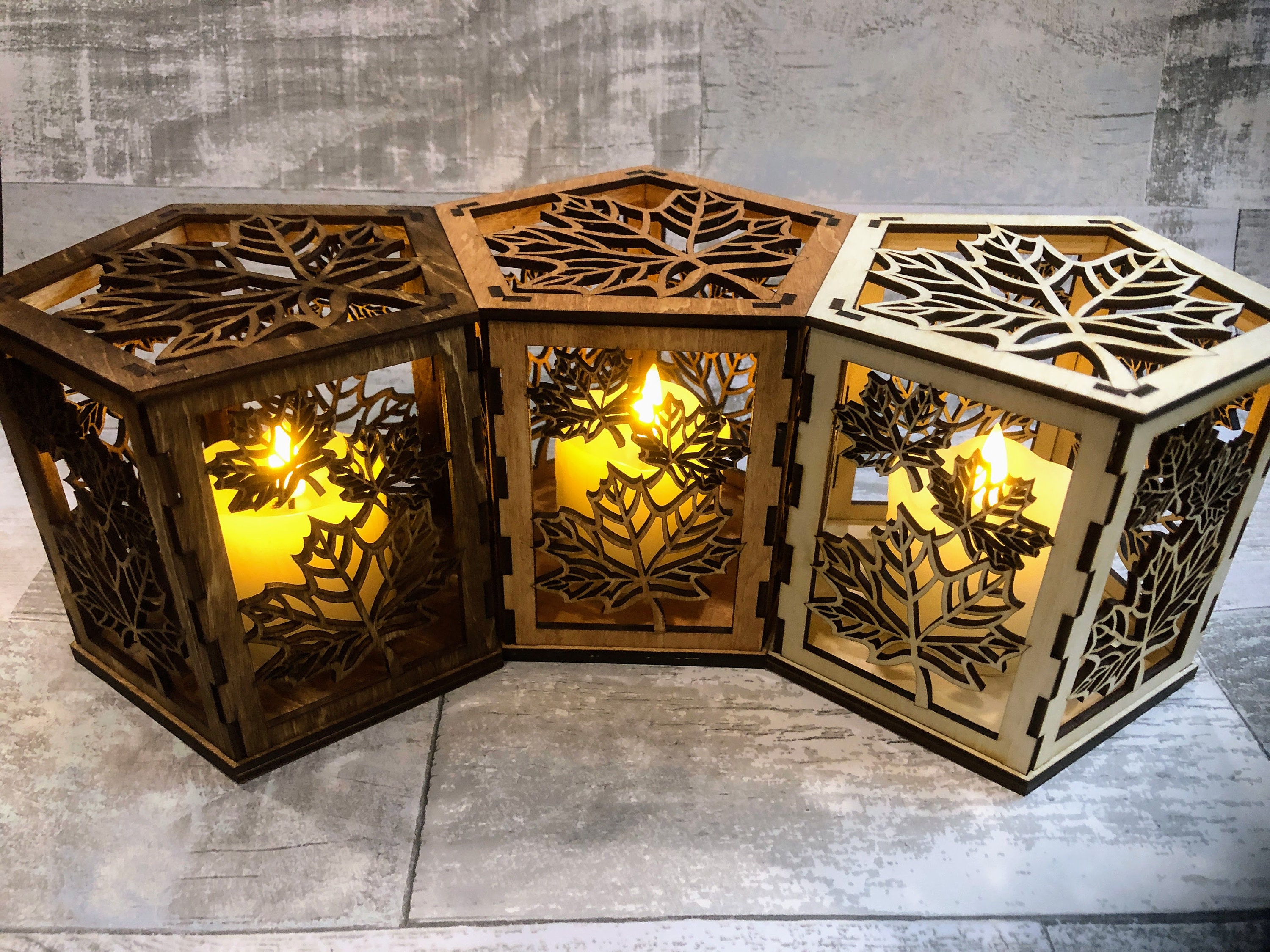 Maple Leaf Laser-cut Lantern - Etsy