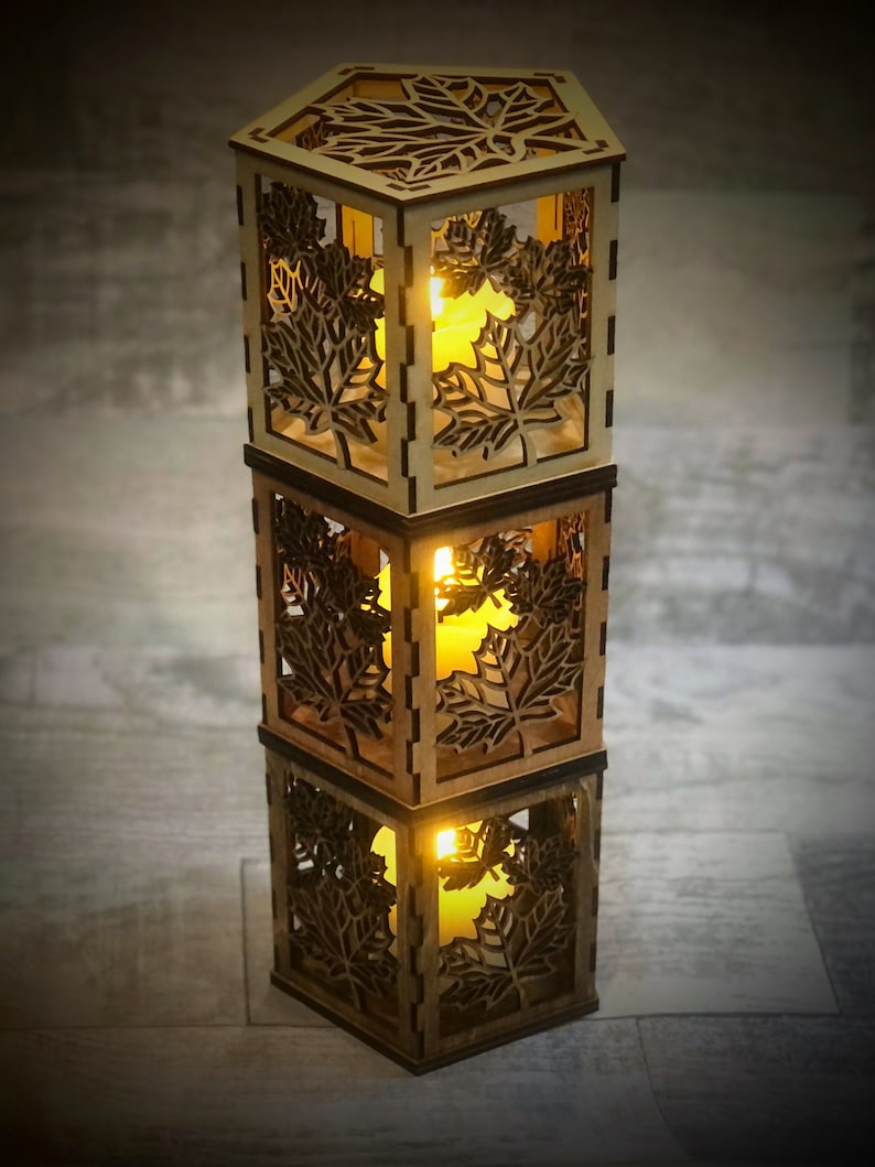 Maple Leaf Laser-cut Lantern - Etsy