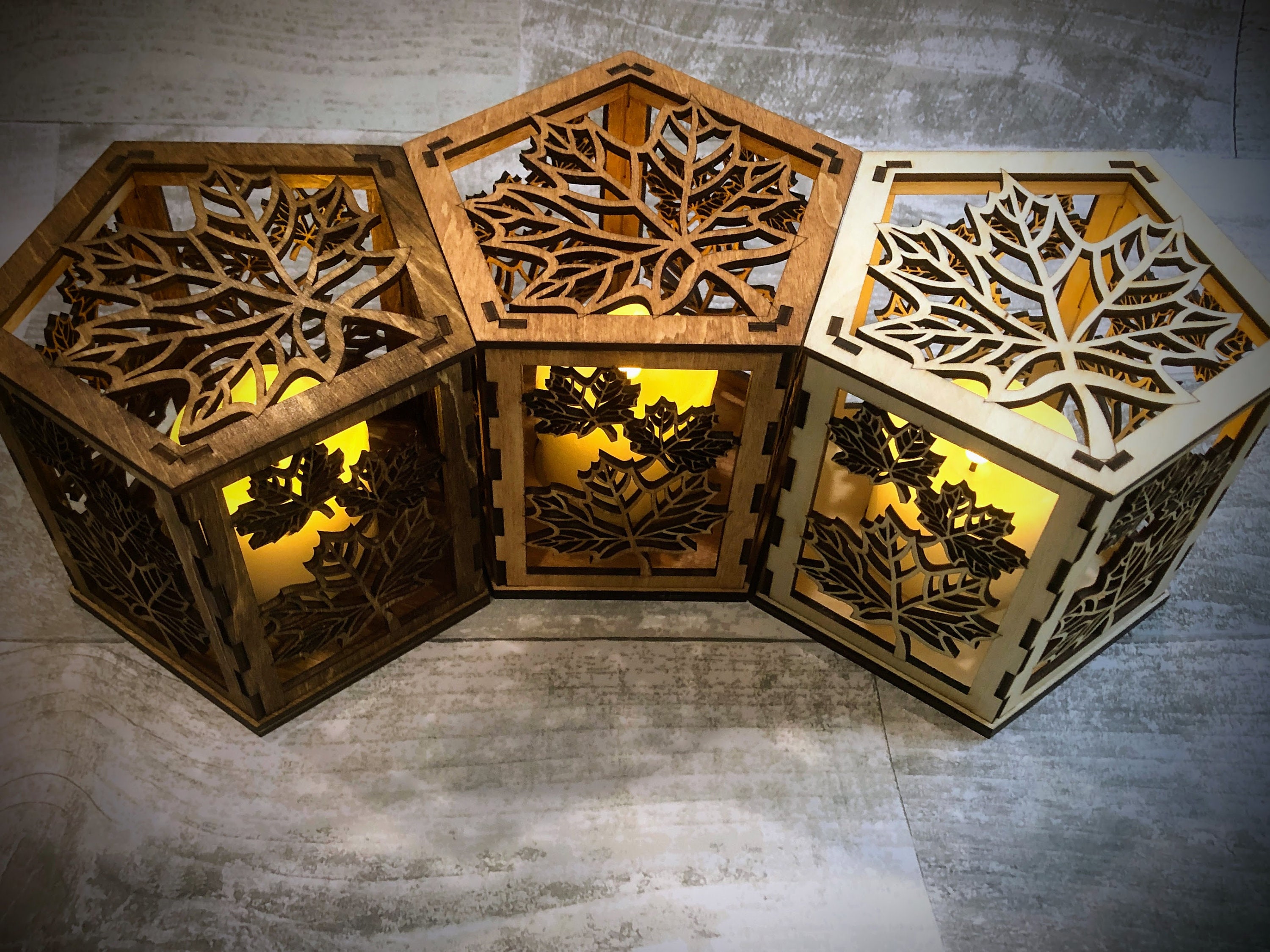 Maple Leaf Laser-cut Lantern - Etsy