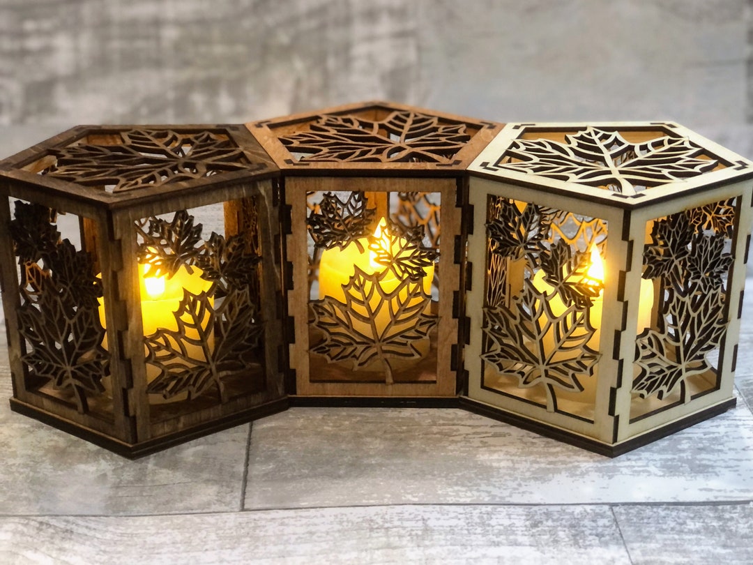 Maple Leaf Laser-cut Lantern - Etsy