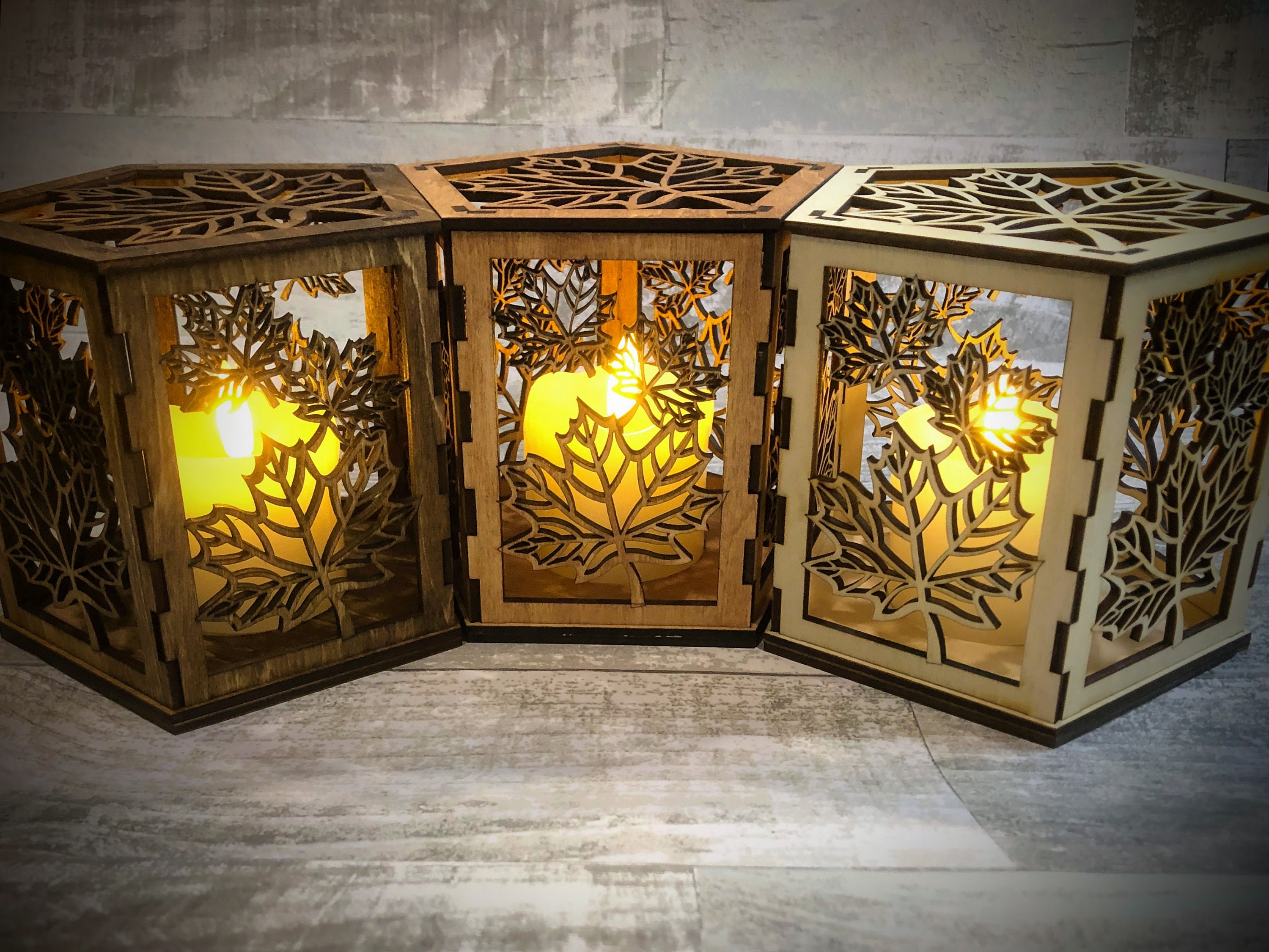 Maple Leaf Laser-cut Lantern - Etsy