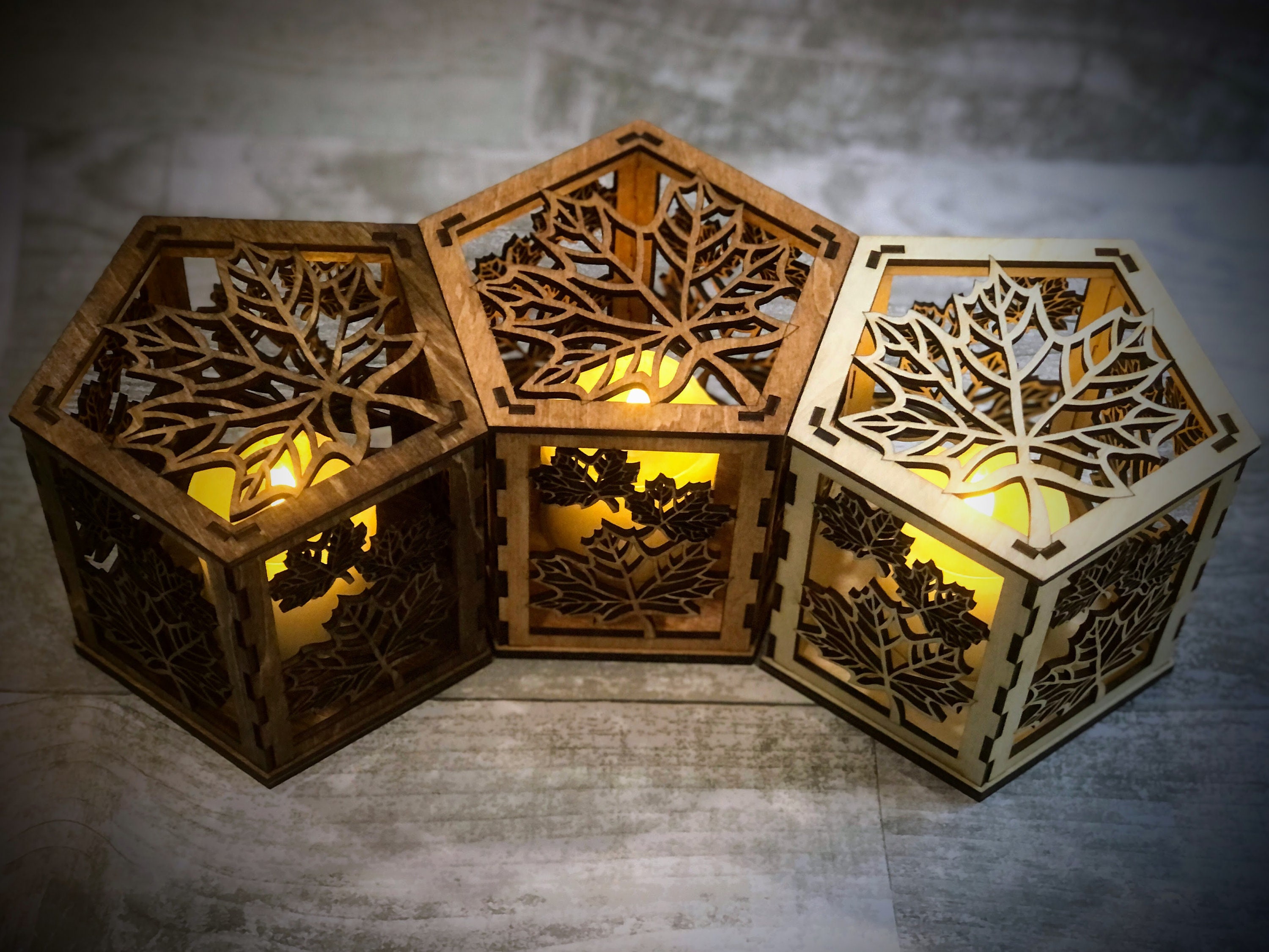 Maple Leaf Laser-cut Lantern - Etsy