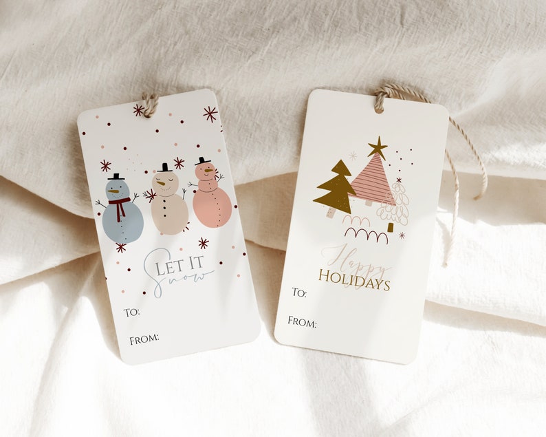 Printable Christmas Gift Tags Set of 9 Christmas Tags Boho - Etsy