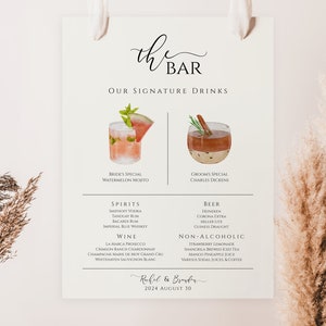 Bar Menu Template DIY Bar Menu Wedding Drink Menu Downloadable Template ...
