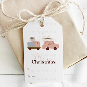 Printable Christmas Gift Tags Boho Set of 8 | Christmas Tags | Boho ...