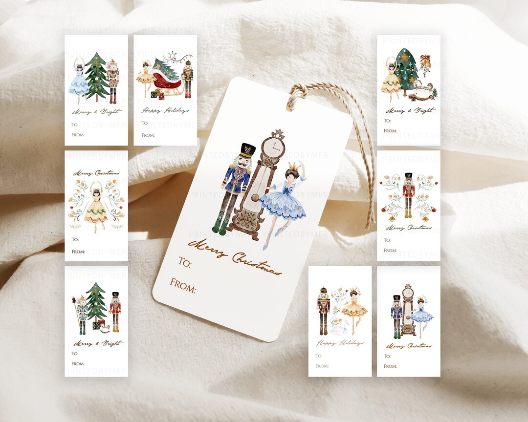 Printable Christmas Gift Tags Set of 8 | Christmas Tags | Nutcracker ...