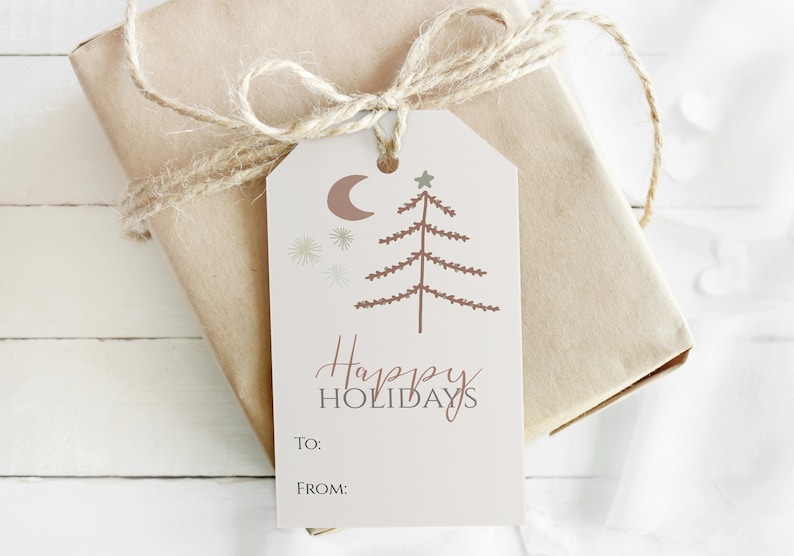 Printable Christmas Gift Tags Set of 9 Christmas Tags Boho | Etsy