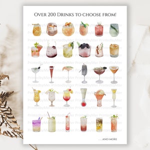 Bar Menu Template DIY - Bar Menu Wedding - Drink Menu - Downloadable ...