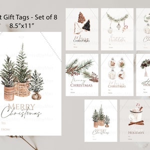 Printable Giant Christmas Gift Tags Set of 8 | Size 8.5"x11" | Huge ...