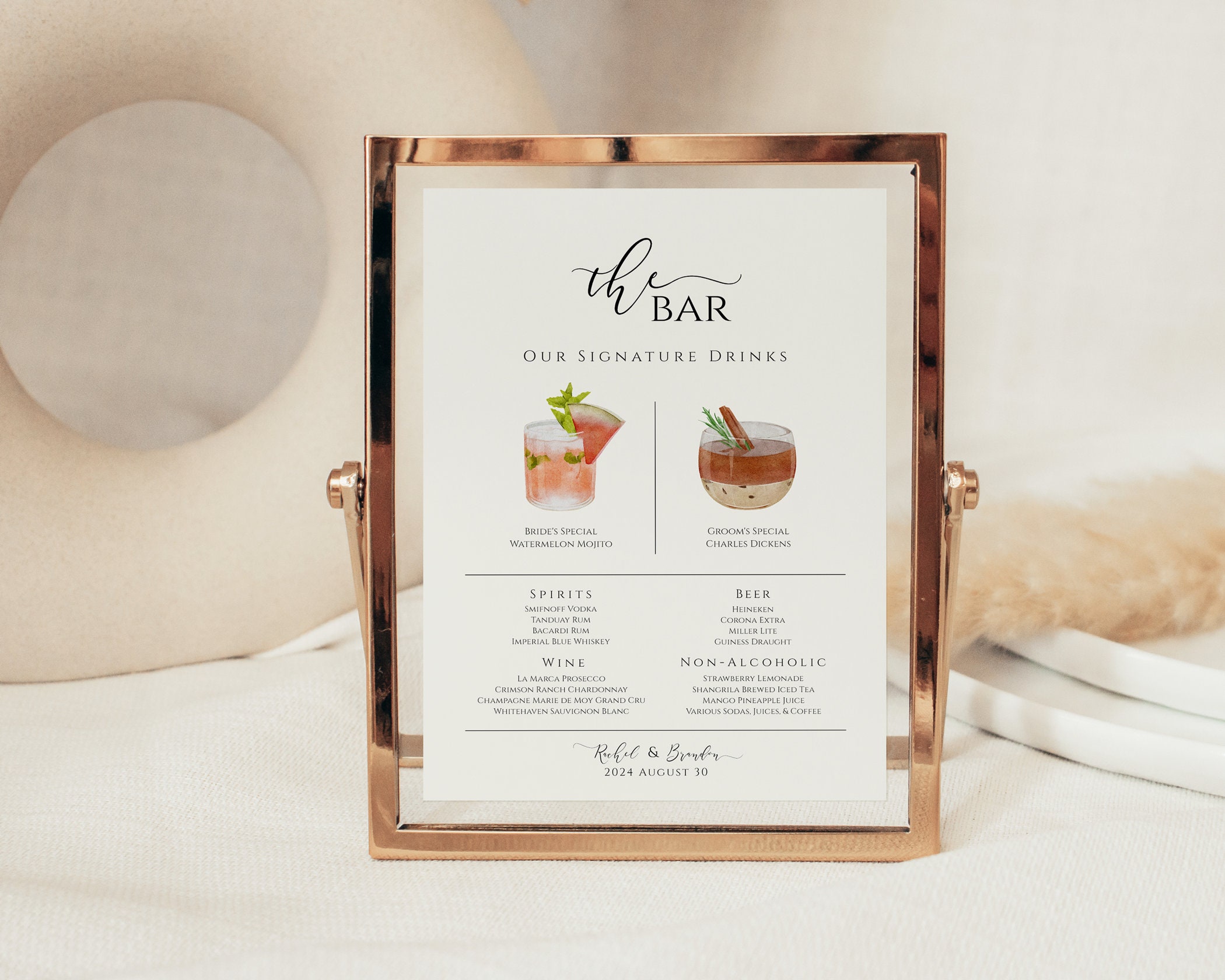 Bar Menu Template DIY Bar Menu Wedding Drink Menu - Etsy