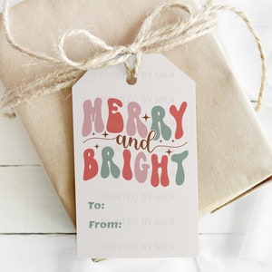 Printable Christmas Gift Tags Retro Set of 12 | Christmas Tags | Retro ...