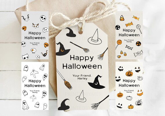 Printable Halloween Favor Tags Set of 5 Design 2 - Etsy
