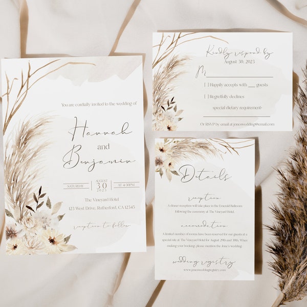 Boho Wedding Invitation - Etsy