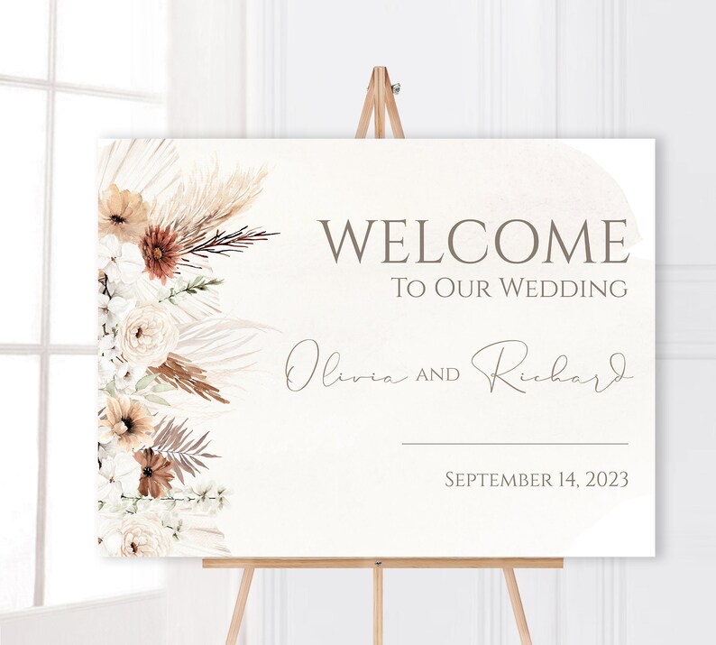 Rust Boho Wedding Welcome Sign Downloadable Template - Etsy