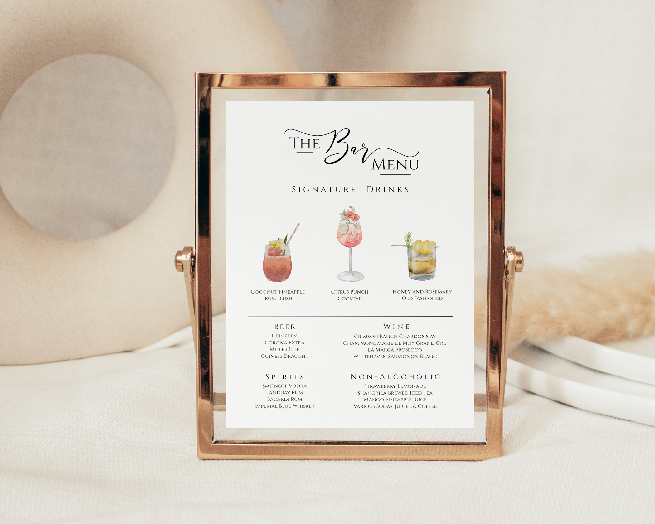 Bar Menu Template DIY Bar Menu Wedding Drink Menu - Etsy