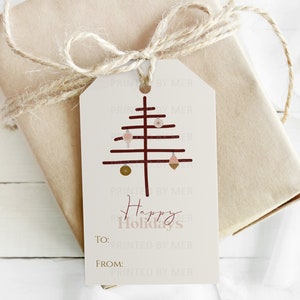 Printable Christmas Gift Tags Boho Set of 8 | Christmas Tags | Boho ...