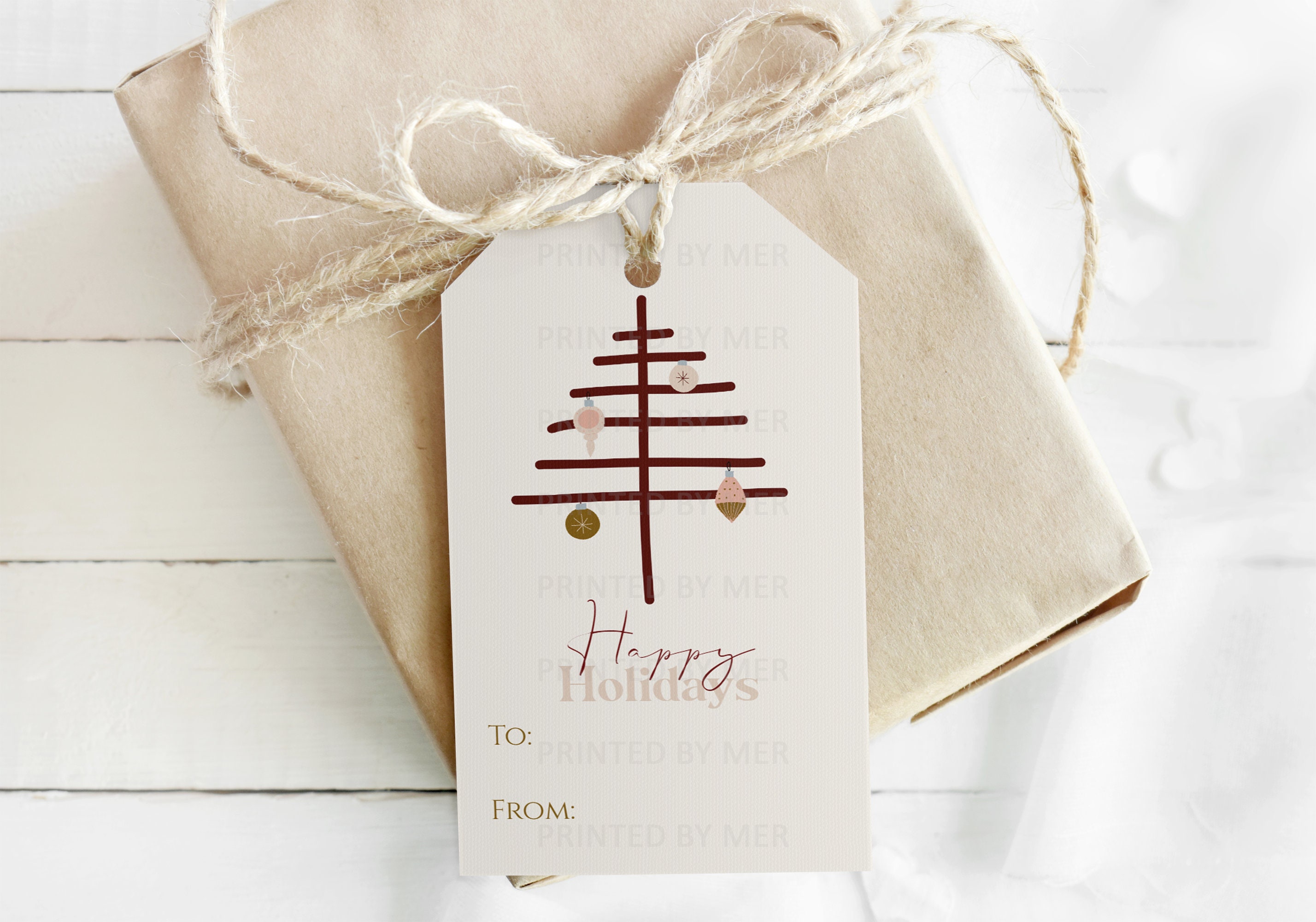 Printable Christmas Gift Tags Boho Set of 8 Christmas Tags Boho ...
