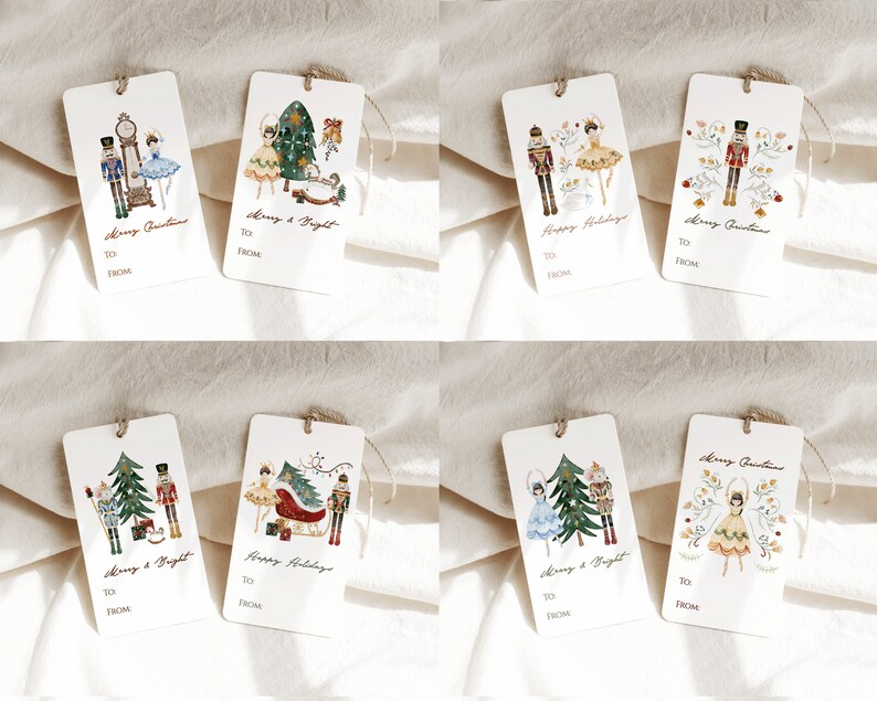 Printable Christmas Gift Tags Set of 8 Christmas Tags Nutcracker ...