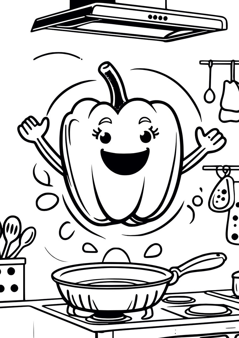 7 Cute Vegetable Coloring Pages | Kawaii Veggies | Carrot, Bell Pepper ...