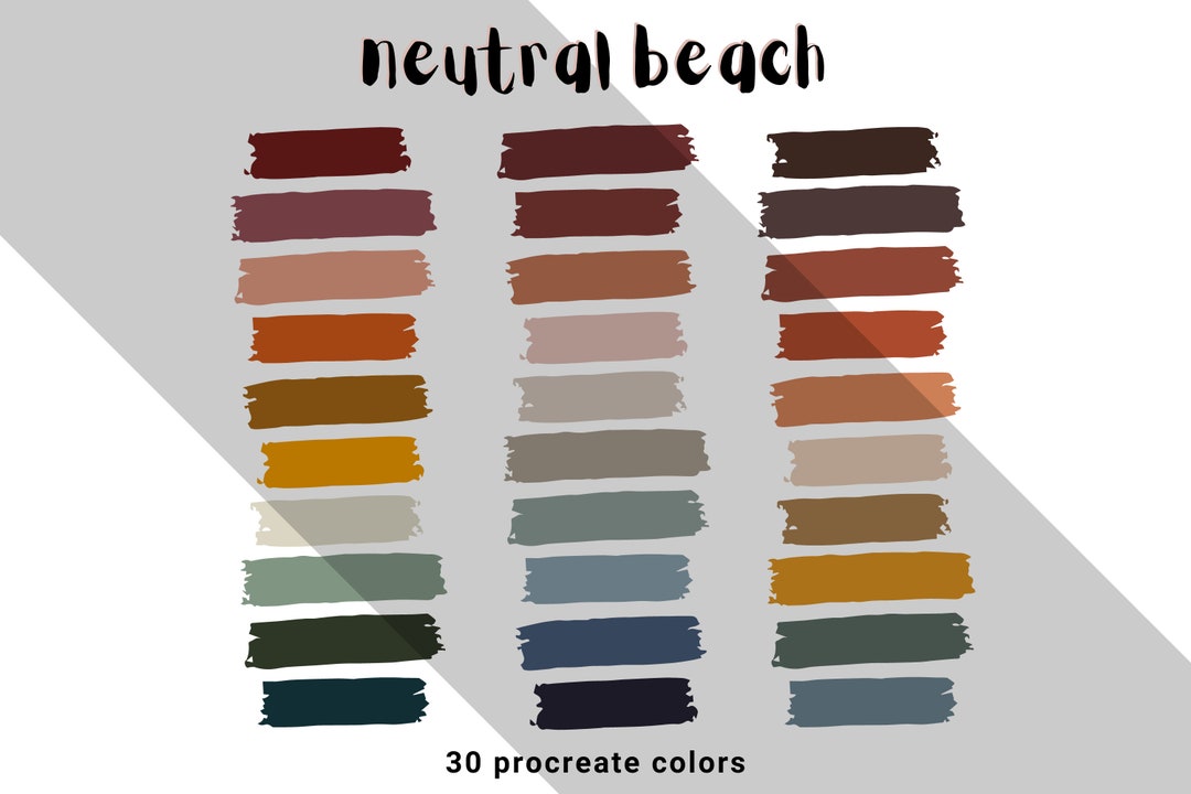 Neutral Beach Color Palette, Color Swatch for iPad Procreate- Instant ...