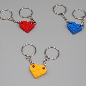 Heart Keychain Set Made From Genuine LEGO® Bricks | Matching Best ...