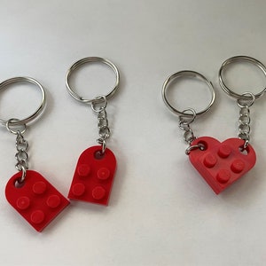Heart Keychain Set Made From Genuine LEGO® Bricks | Matching Best ...