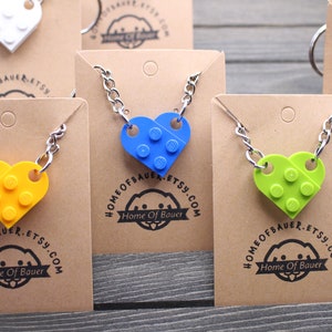 Heart Keychain Set Made From Genuine LEGO® Bricks | Matching Best ...
