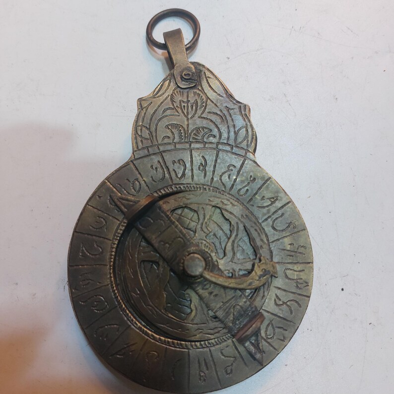 Antique Brass Arabic Astrolab | Calendar Globe Map | Home Decor for ...