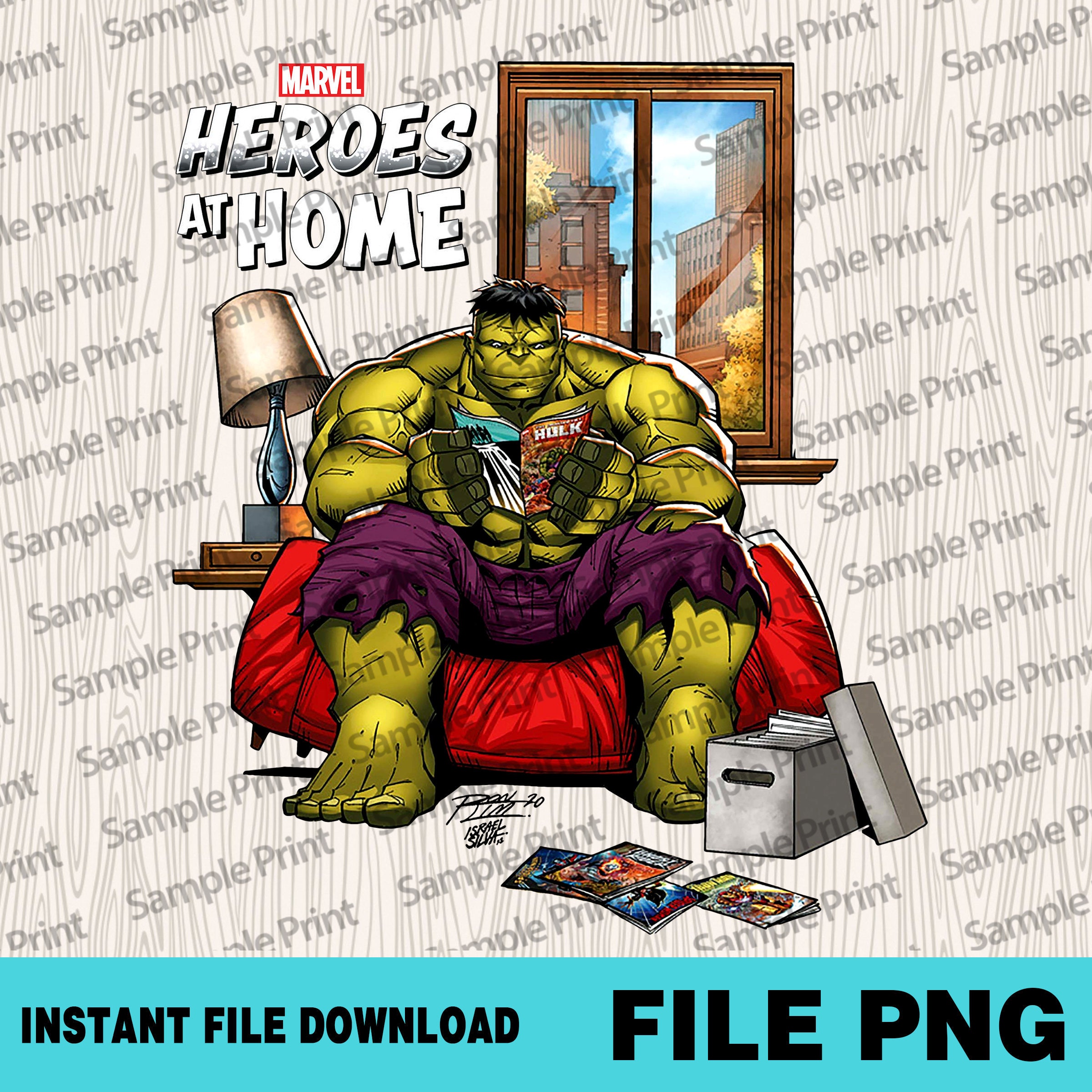 Funny Hulk Reading Book Marvel Comics Heroes At Home Png Hulk | Etsy