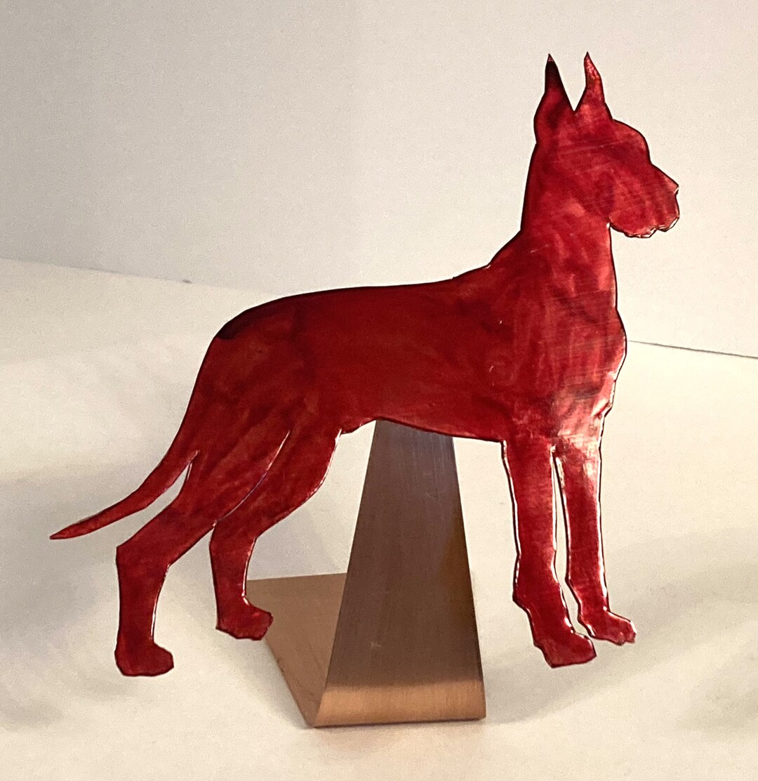 Great Dame Dog Standing Copper Table Sculpture Table - Etsy