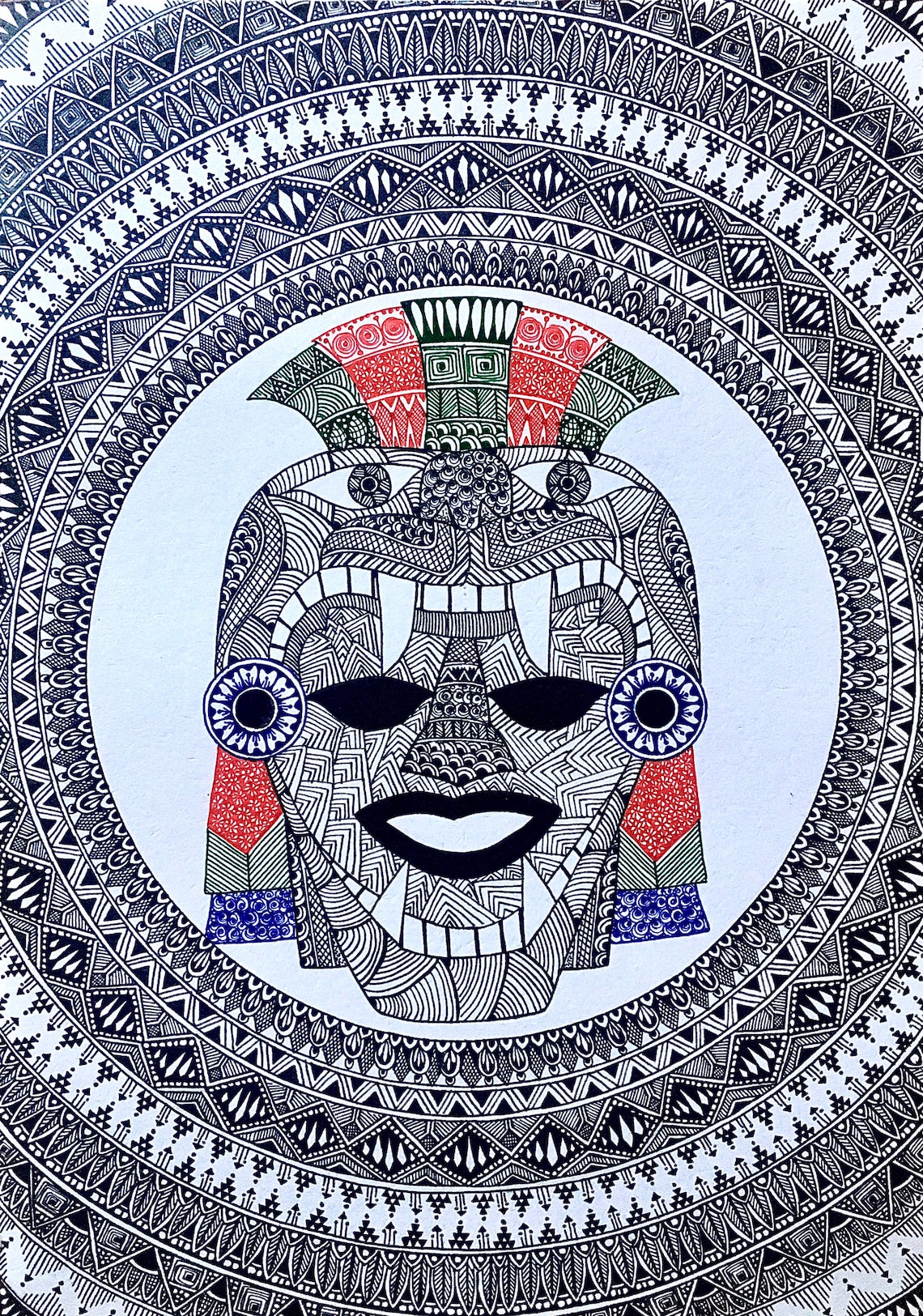 Original Aztec Mandala Art | Etsy