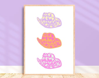 Pink Cowboy Hat Wall Art - Etsy