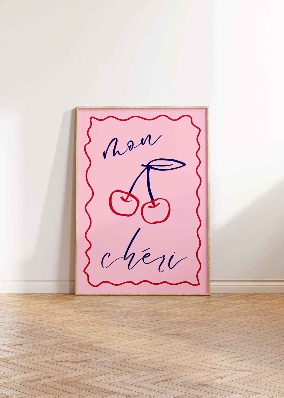 Mon Cheri Print Unframed Poster Funky Wall Art Bold Retro Colourful ...