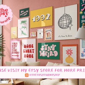 The Homebody Club Print Unframed Poster Funky Wall Art - Etsy