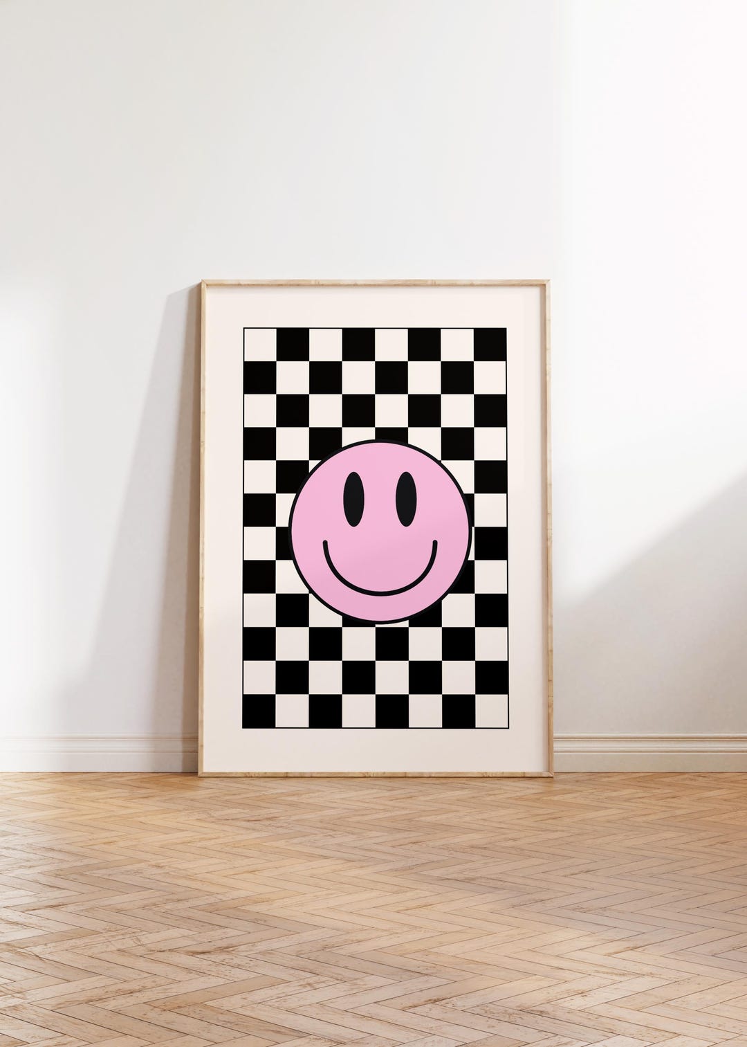 Smile Face 90s Print | Trendy Poster | Funky Wall Art | Bold Retro ...