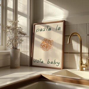 Pasta Print | Food Poster | Kitchen Print | Trendy Home Decor | Funky ...