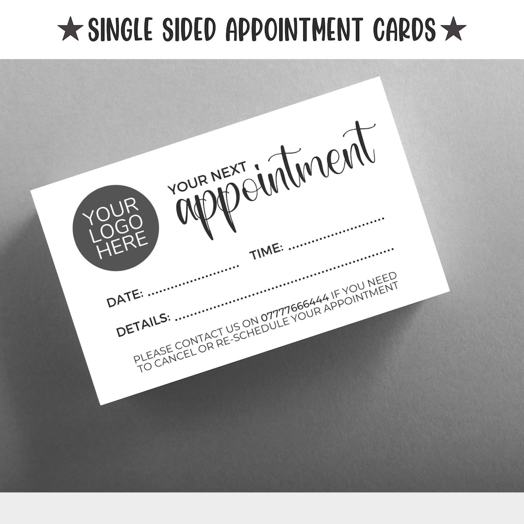 Personalised Appointment Reminder Cards | Custom Business Cards | Your ...
