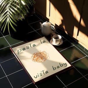 Pasta Print | Food Poster | Kitchen Print | Trendy Home Decor | Funky ...