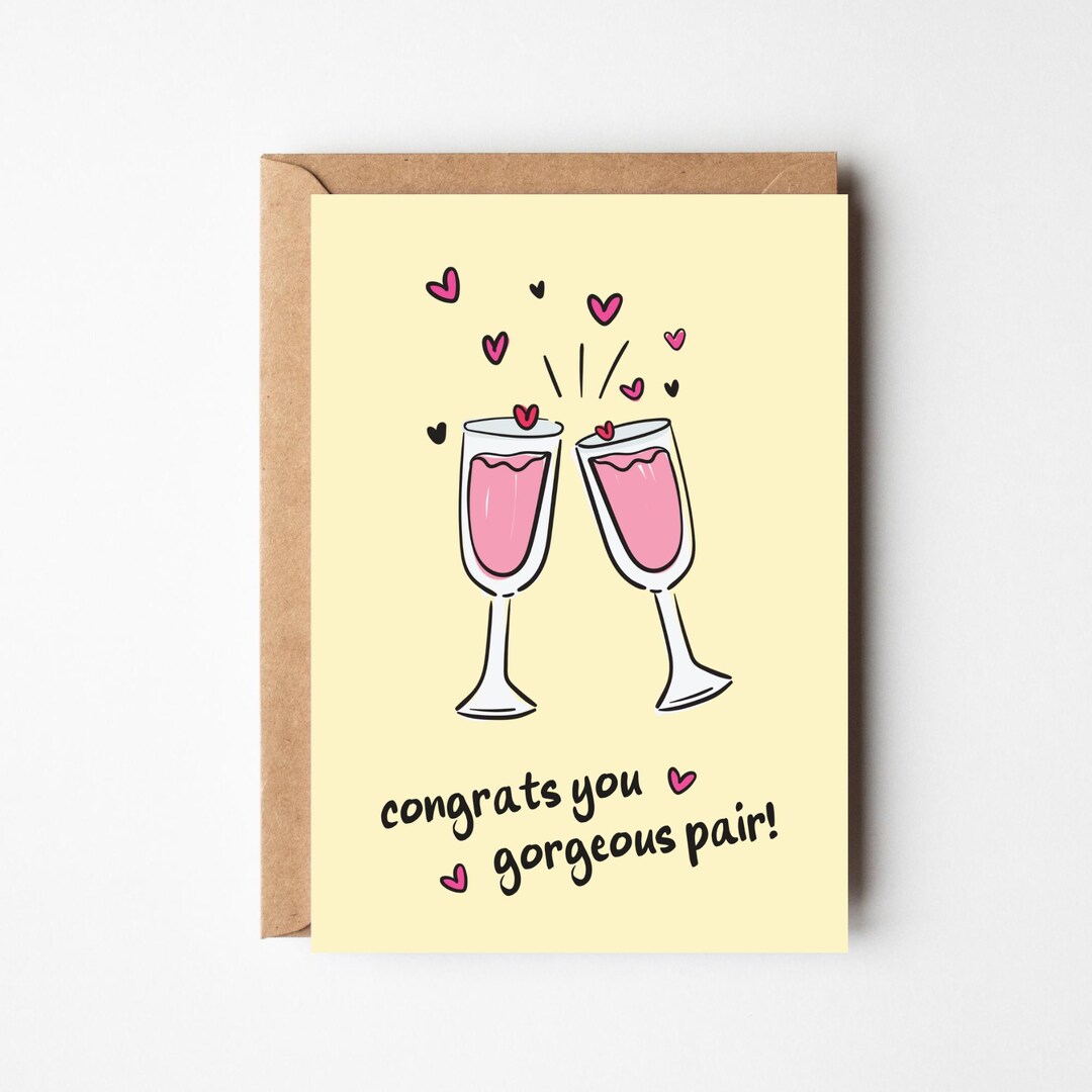 A6 Congratulations Card Finally Engaged Card Cute Engagement Card ...