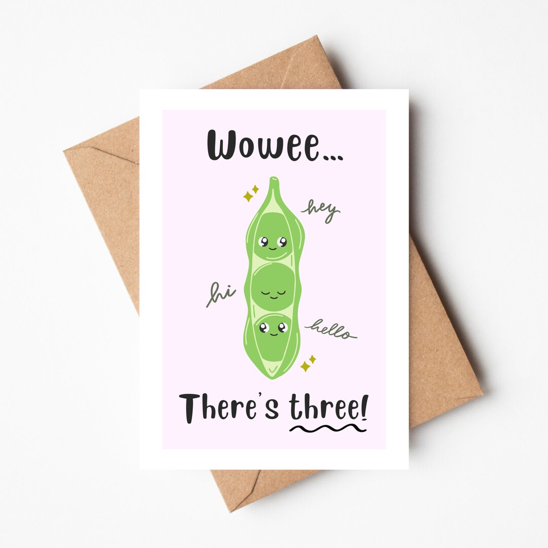 A6 Cute Triplets Card | Triplets Babies | Triplets Gift | New Baby ...