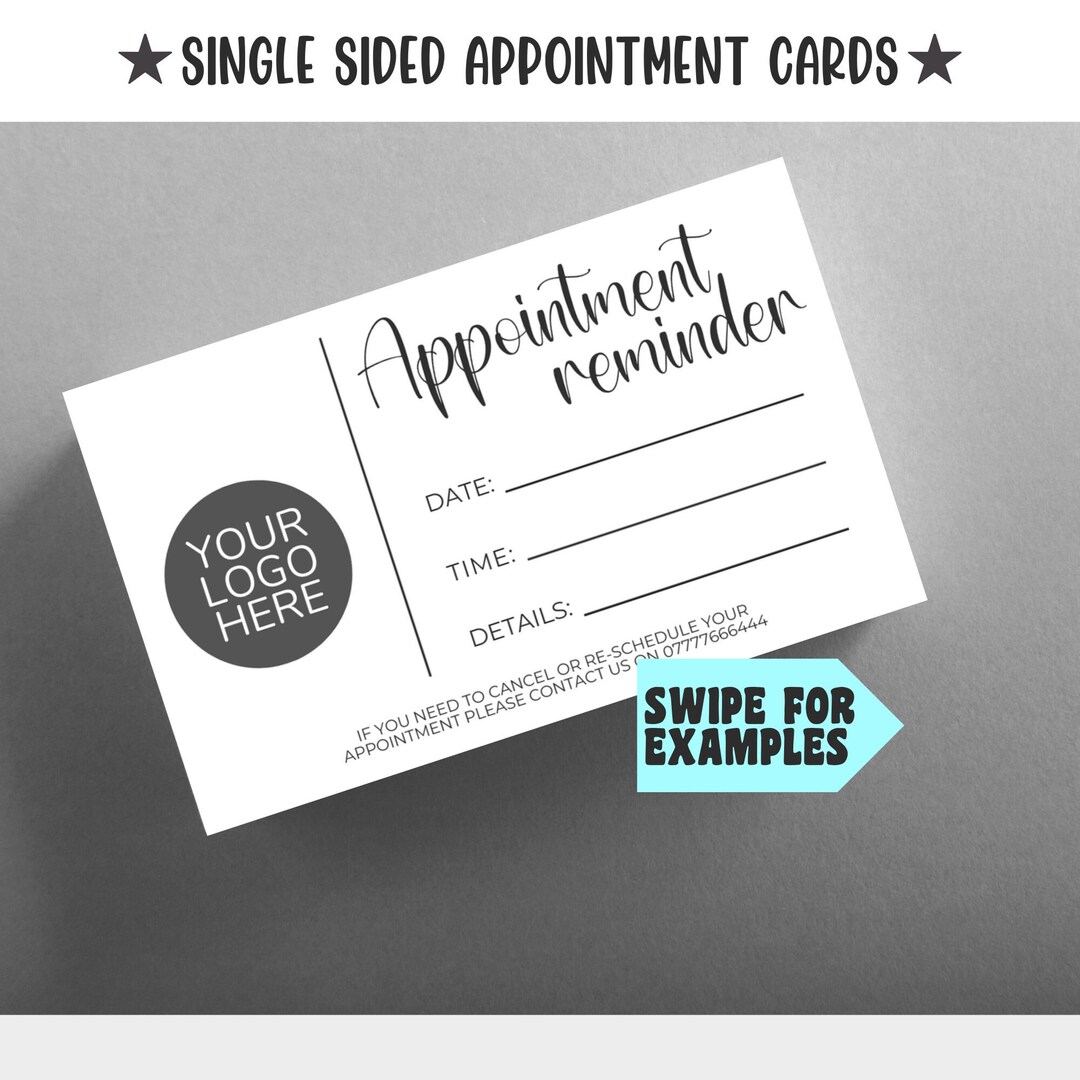 Personalised Appointment Reminder Cards | Custom Business Cards | Your ...