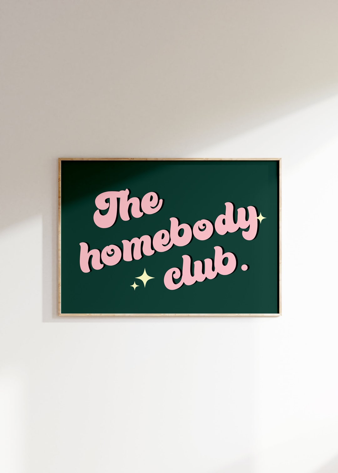 The Homebody Club Print Unframed Poster Funky Wall Art Bold Retro Colourful Home Decor Bright ...