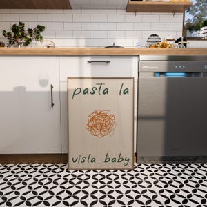 Pasta Print | Food Poster | Kitchen Print | Trendy Home Decor | Funky ...