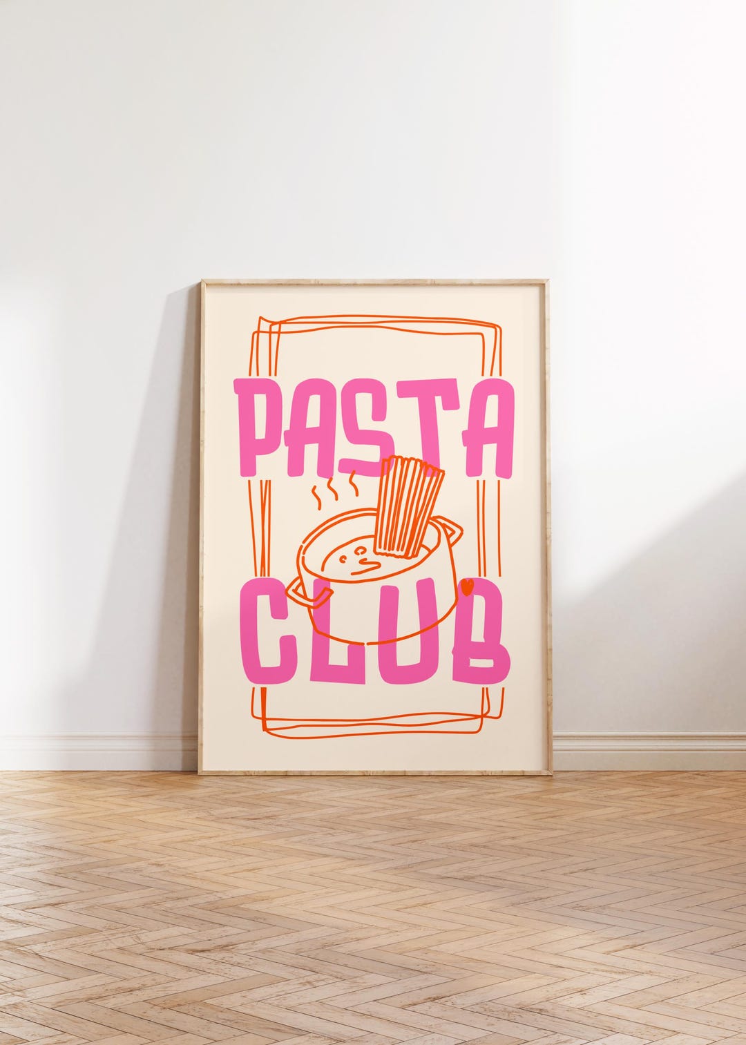 Pasta Club Print | Food Poster | Kitchen Print | Trendy Home Decor ...